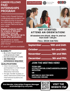 Career Fellows Paid Internships Program - Office of Student Success | Colin Powell School